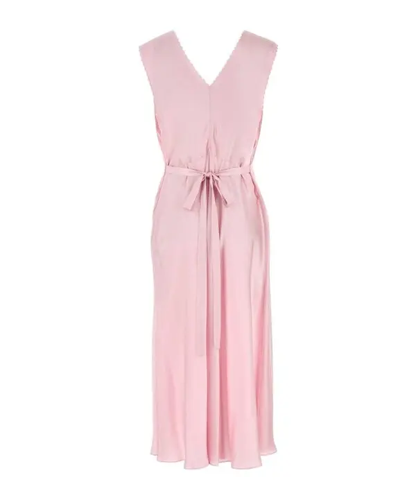 Prada Sleeveless V-neck Lace-up Dress