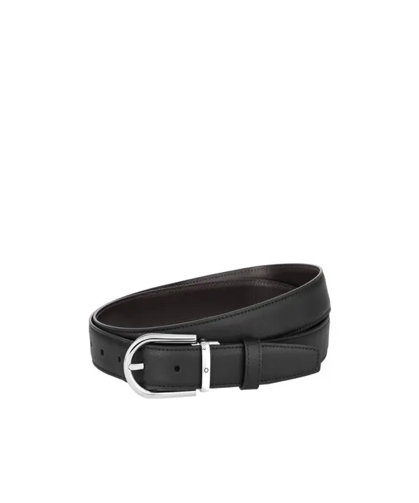 Montblanc Buckled Leather Belt - Black/brown