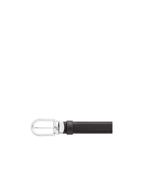 Montblanc Leather Belt With Palladium-plated Buckle - Black/brown