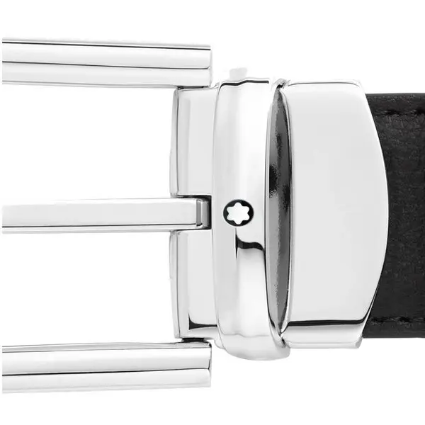 Montblanc Leather Belt With Palladium-plated Buckle - Black/brown