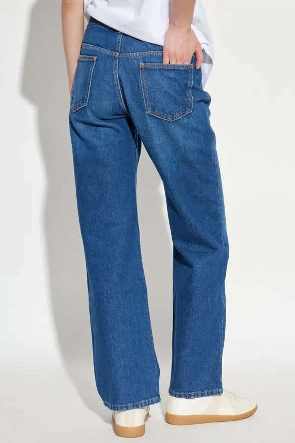 Off-White Logo Patch Straight Leg Jeans