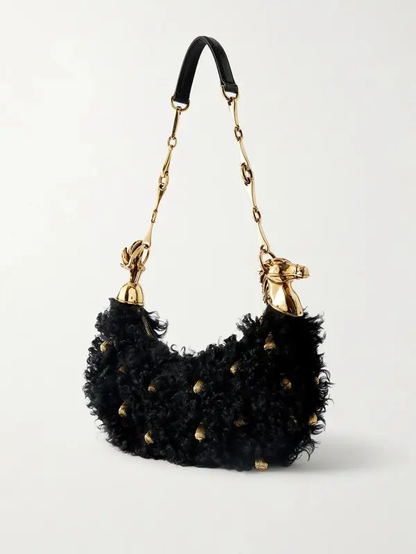 Chloé Zippered Shoulder Bag With Chain And Horse Details