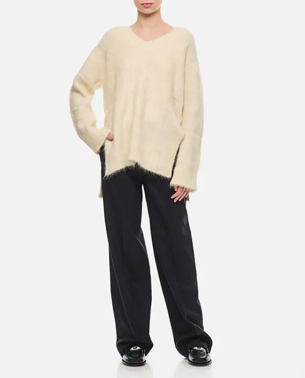 LOULOU STUDIO Wide Leg Pleated Trousers