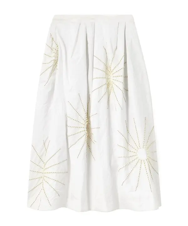 Dries Van Noten Embellished Pleated Midi Skirt