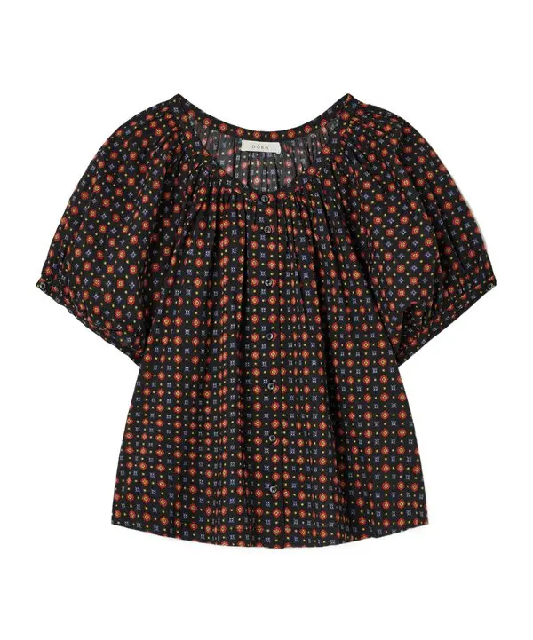 DÔEN June Gathered Floral-print Organic Cotton-voile Blouse - Multi-color