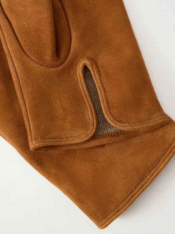Nour Hammour Suede Gloves - Tan