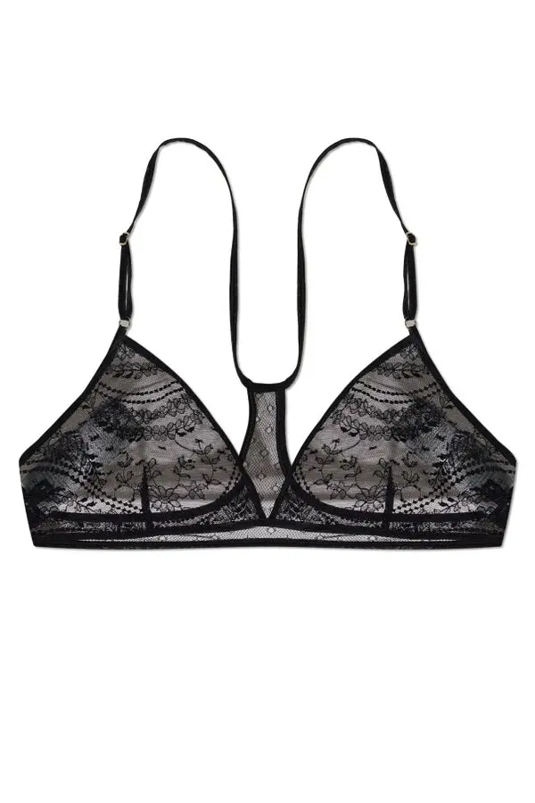 TOM FORD Sheer Lace Triangle Bra - Black