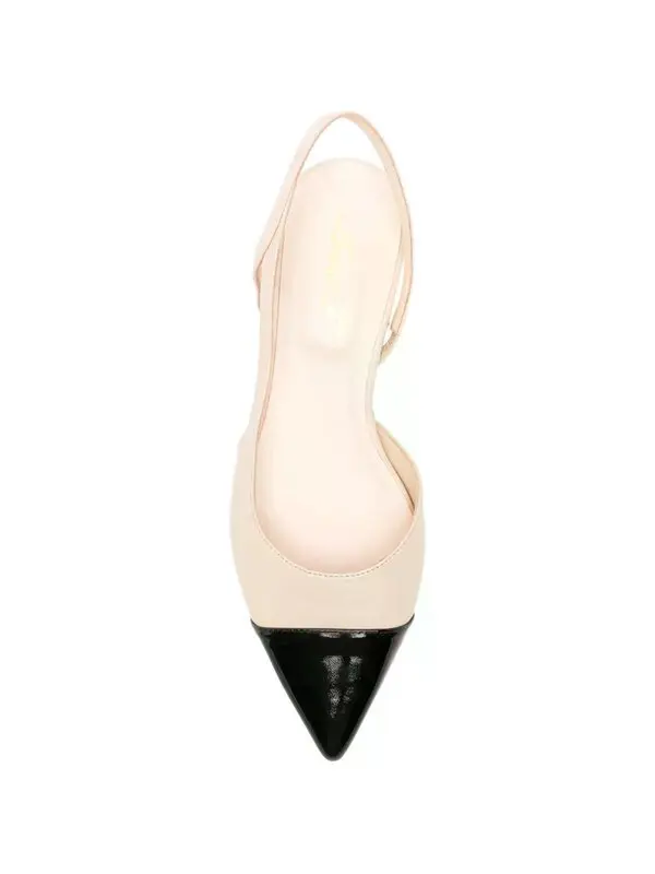ANNA F. Patent Leather Slingback Flat Pumps
