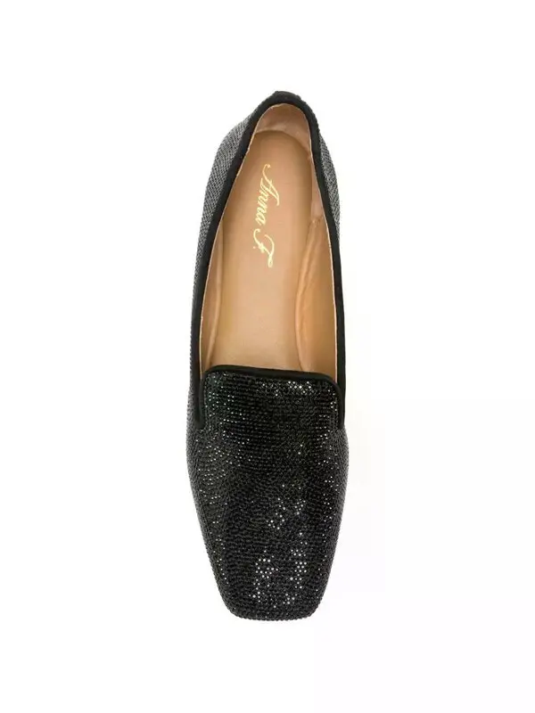 ANNA F. Crystal-embellished Loafers