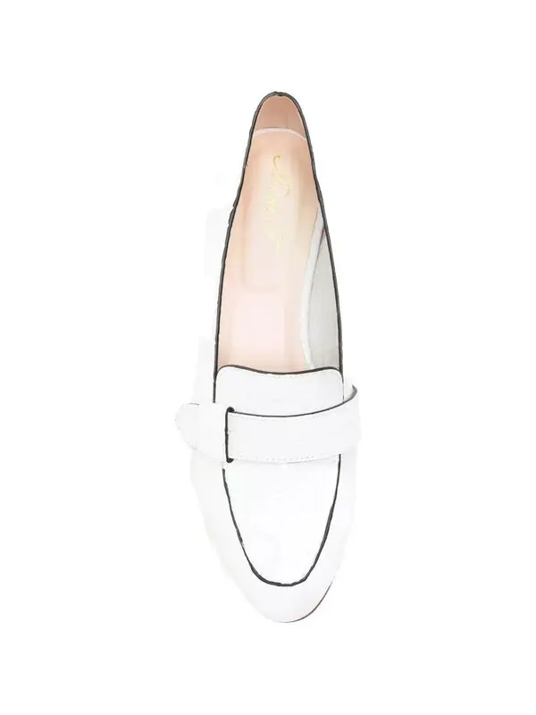 ANNA F. Croc-effect Leather Loafers