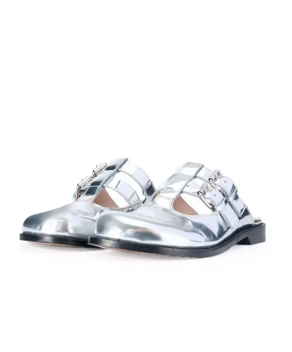 Loewe Campo Mary Jane Mules - Silver