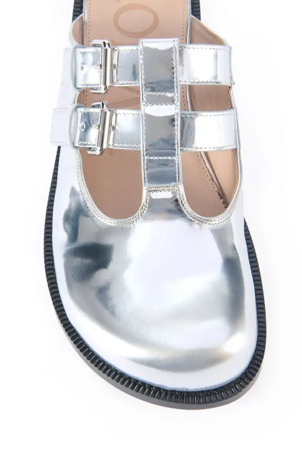 Loewe Campo Mary Jane Mules - Silver