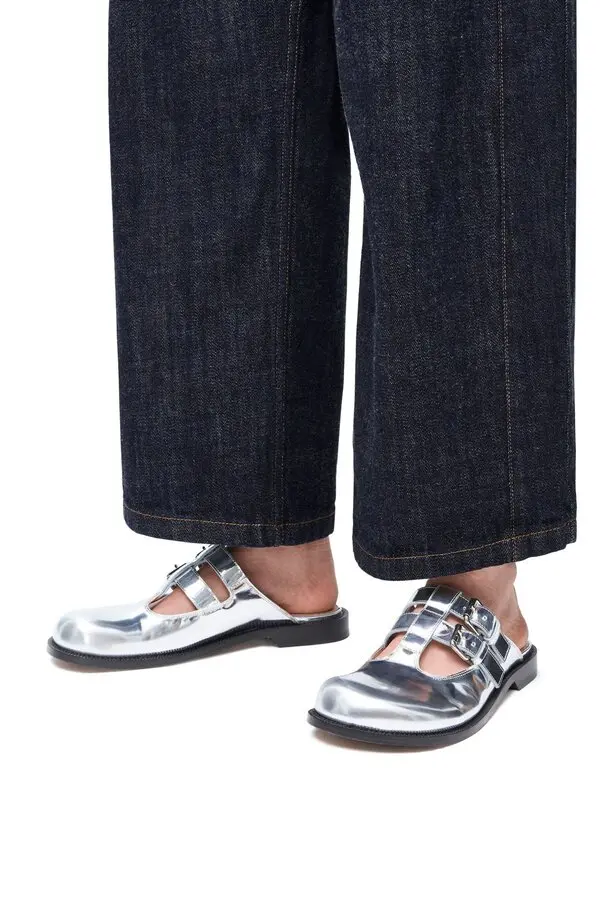 Loewe Campo Mary Jane Mules - Silver