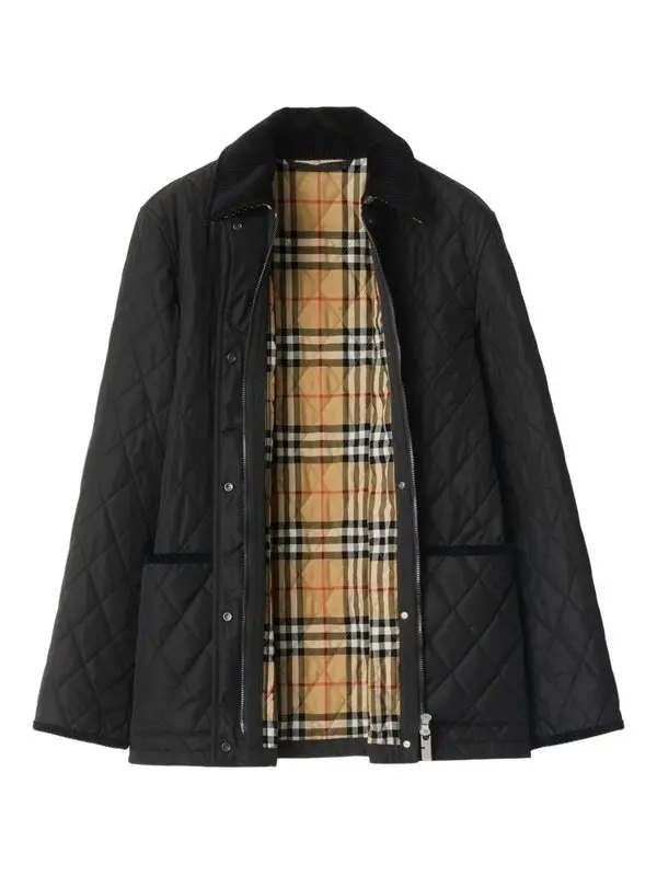 Burberry Quilted Belted Jacket With Zip And Snap Fastening