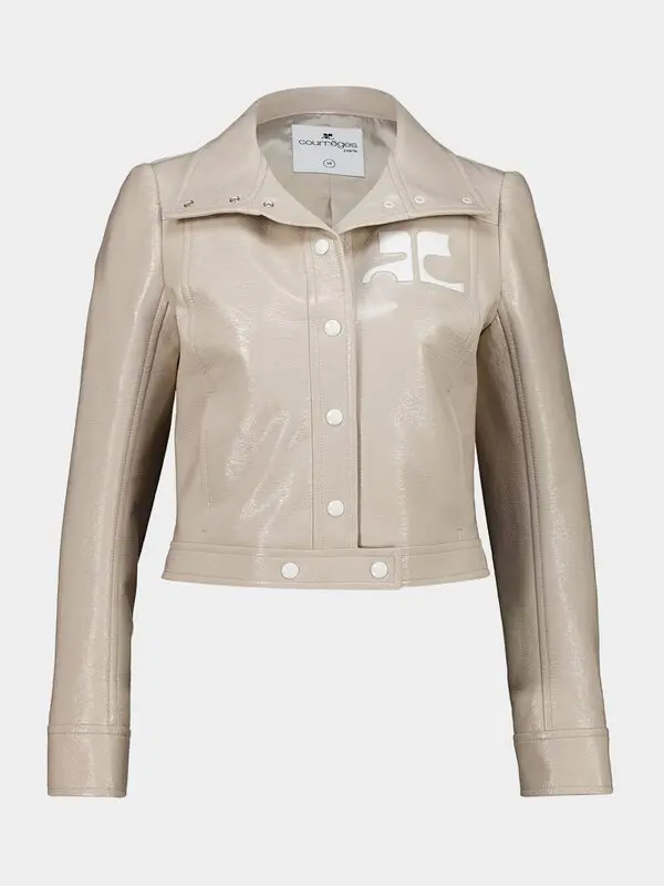 COURREGES Mastic Grey Reedition Vinyl Jacket - Beige