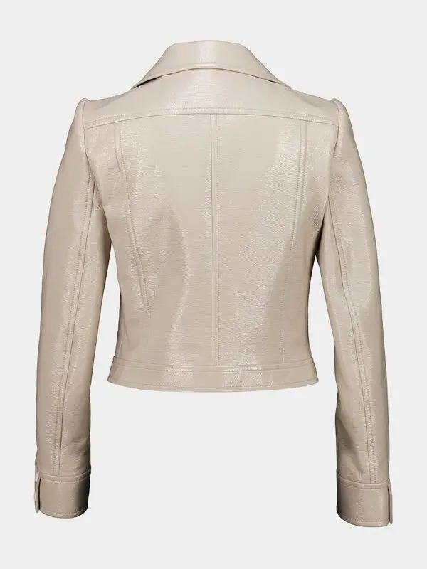 COURREGES Mastic Grey Reedition Vinyl Jacket - Beige