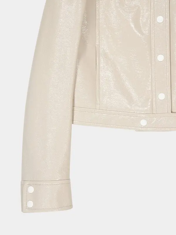 COURREGES Mastic Grey Reedition Vinyl Jacket - Beige