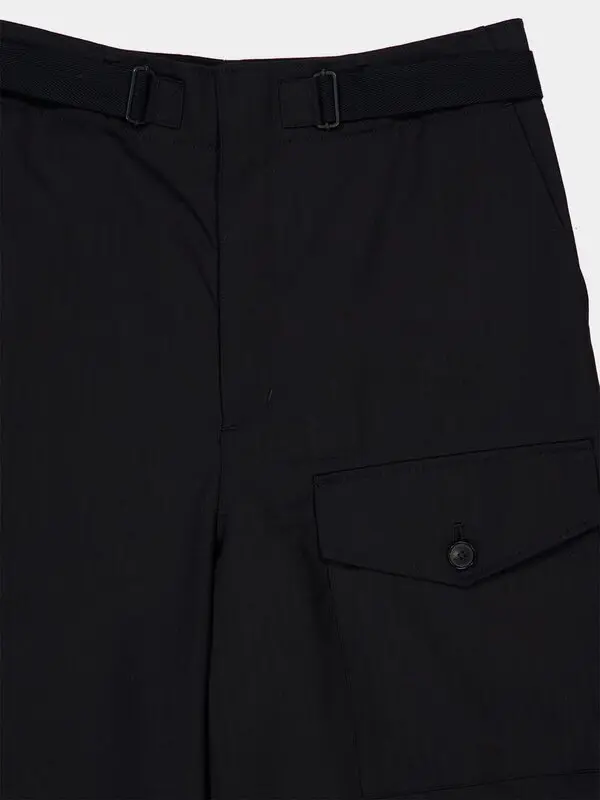 Auralee Wool Herringbone Cargo Pants