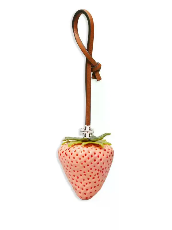 Tory Burch Engraved Logo Strawberry Keyring