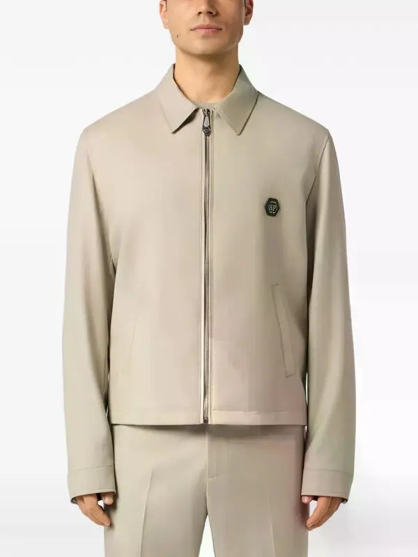 Philipp Plein Logo-plaque Zip-up Overshirt