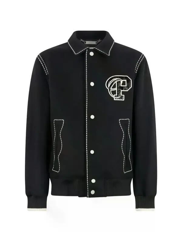 Philipp Plein Contrast Stitching Wool Jacket
