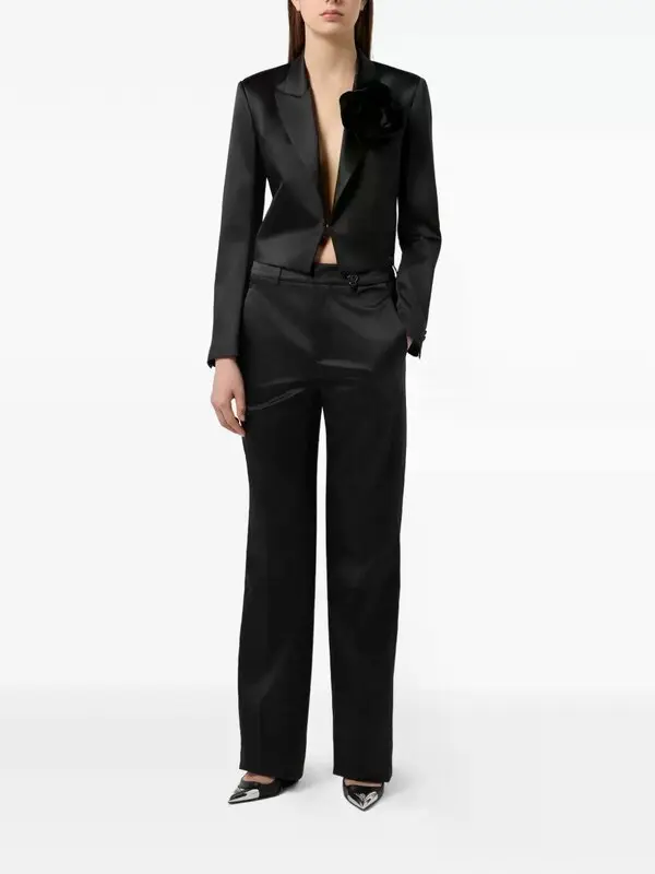 Philipp Plein Satin Flower Appliqué Jacket