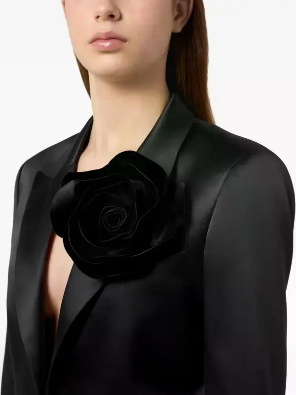 Philipp Plein Satin Flower Appliqué Jacket