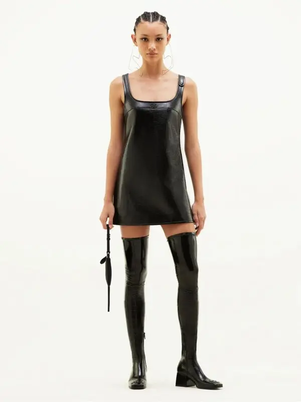 COURREGES Vinyl Mini Dress - Black