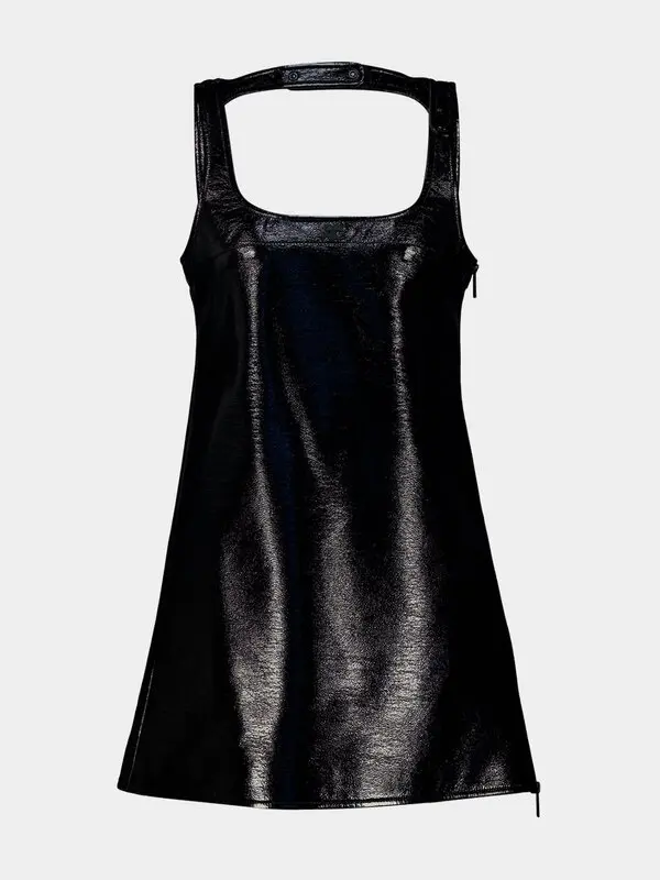 COURREGES Vinyl Mini Dress - Black