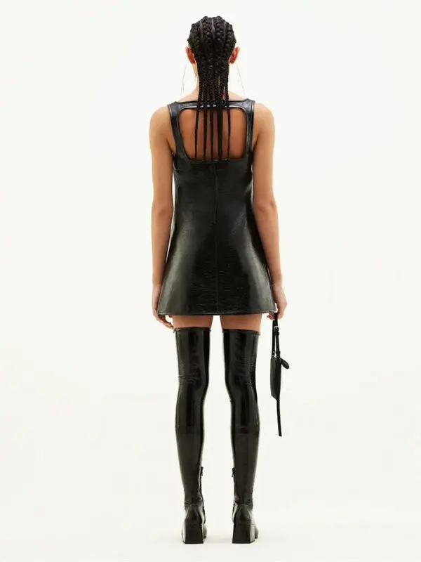 COURREGES Vinyl Mini Dress - Black