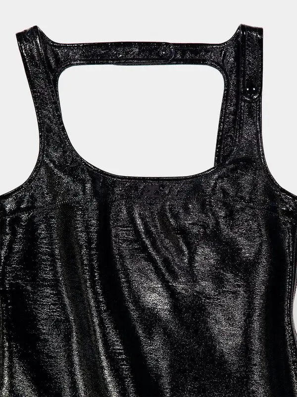COURREGES Vinyl Mini Dress - Black