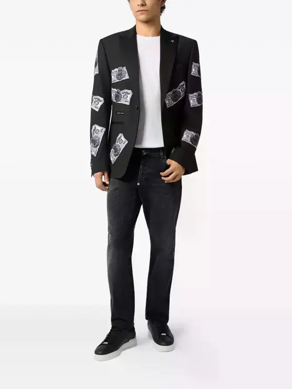 Philipp Plein Strass-embellished Dollars Blazer