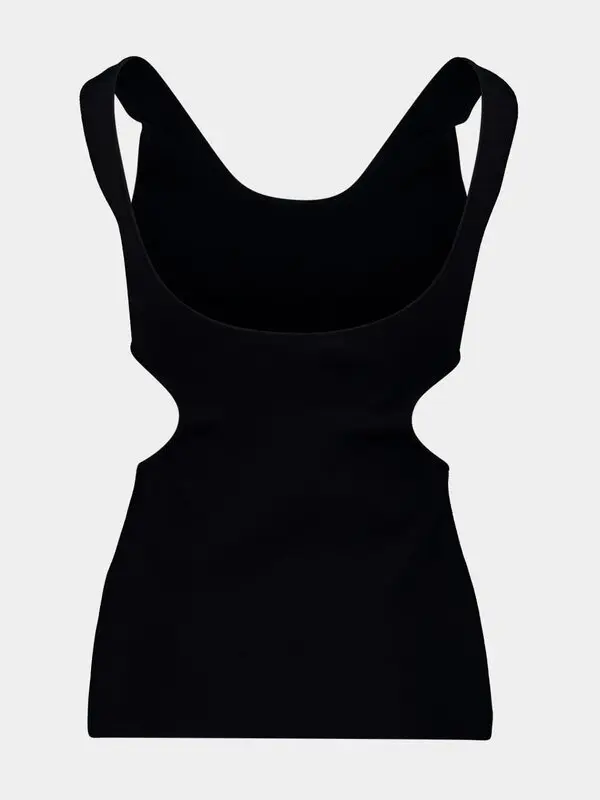 Auralee Double Faced Silk Cotton Tank With Cut-out Detail