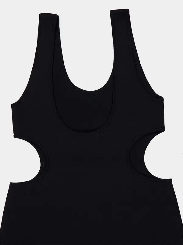 Auralee Double Faced Silk Cotton Tank With Cut-out Detail