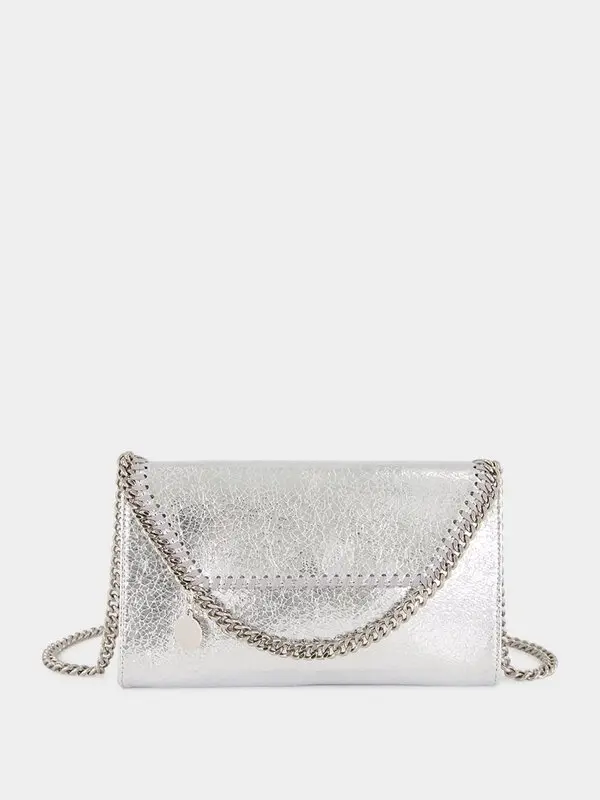 Stella McCartney Falabella Metallic Crossbody Bag - Silver