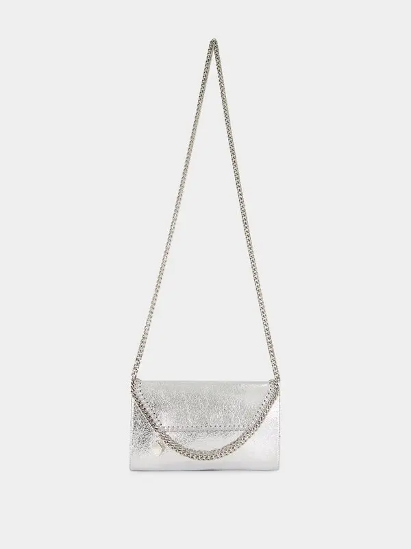 Stella McCartney Falabella Metallic Crossbody Bag - Silver