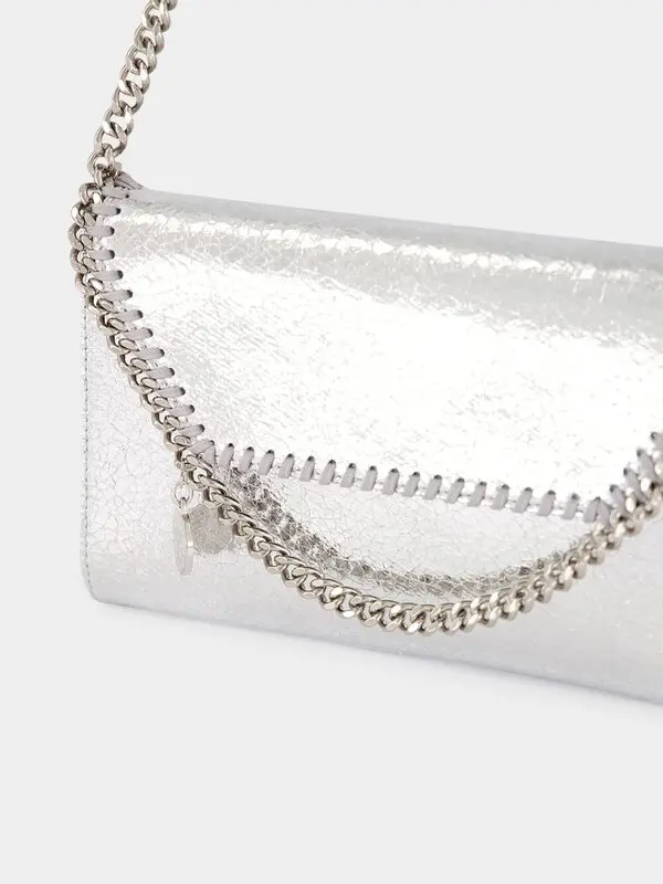 Stella McCartney Falabella Metallic Crossbody Bag - Silver