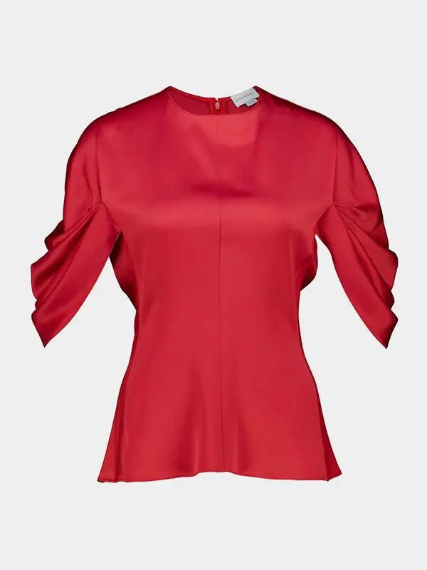 Stella McCartney Draped Sleeve Acetate Top