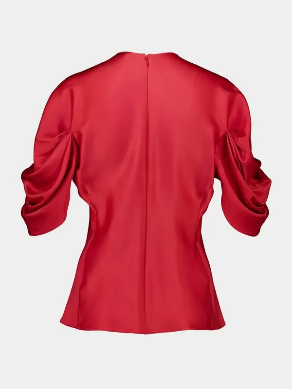Stella McCartney Draped Sleeve Acetate Top