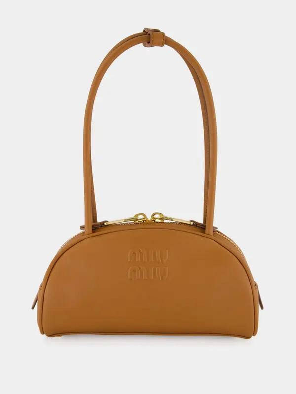 Miu Miu Cognac Beau Small Leather Bag - Brown