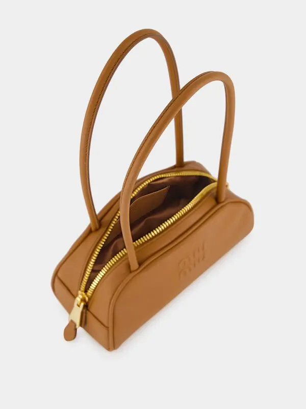 Miu Miu Cognac Beau Small Leather Bag - Brown