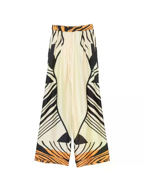 Raquel Diniz Sofia Graphic-print Wide-leg Trousers