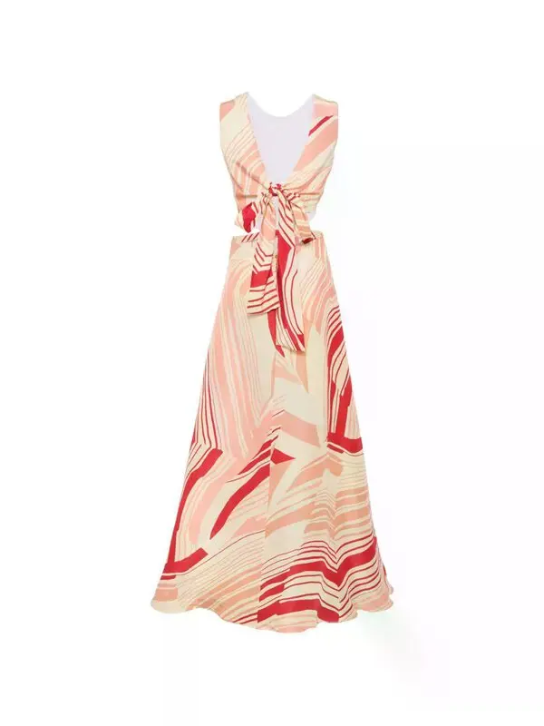 Raquel Diniz Bali Abstract Print Cutout Maxi Dress