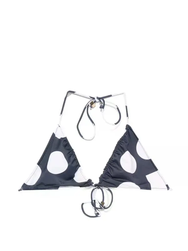 Jacquemus Polka-dot Triangle Bikini Top - Blue