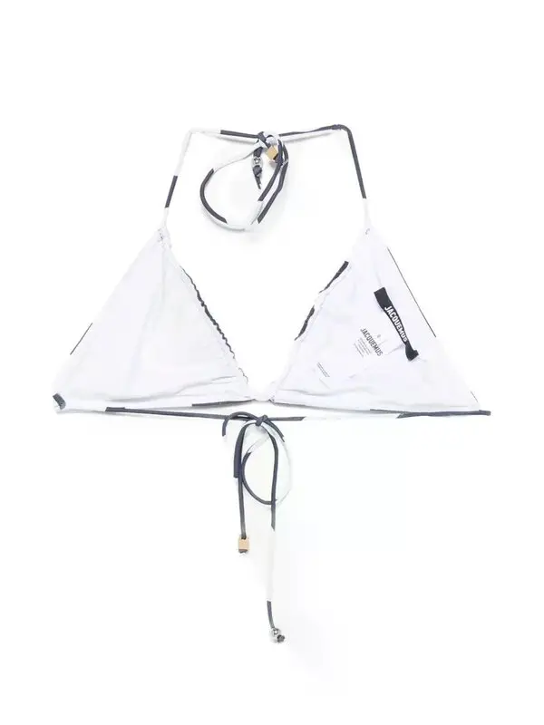 Jacquemus Polka-dot Triangle Bikini Top