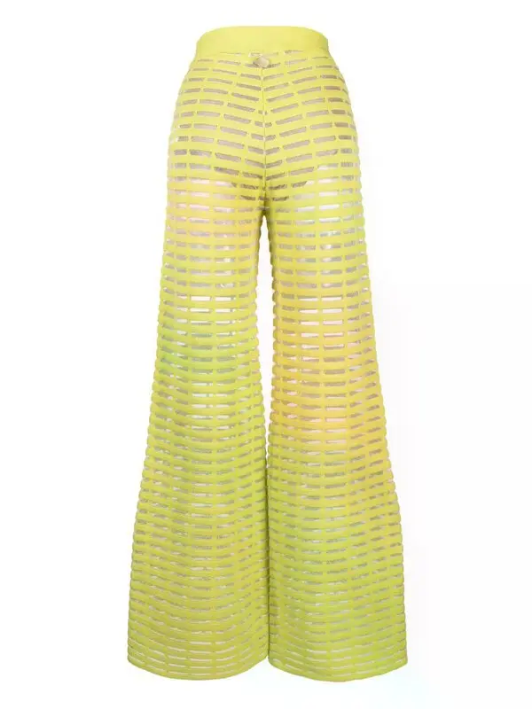 GENNY Lime Semi-sheer Flared Trousers