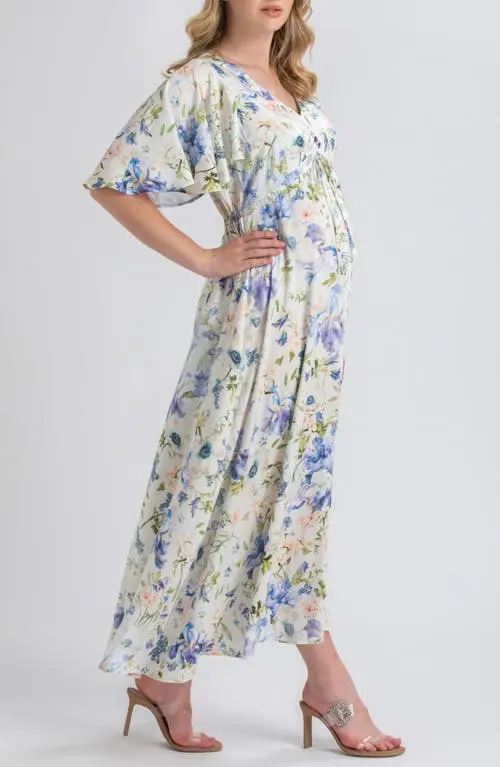PIETRO BRUNELLI Valentina Floral Maternity Maxi Dress
