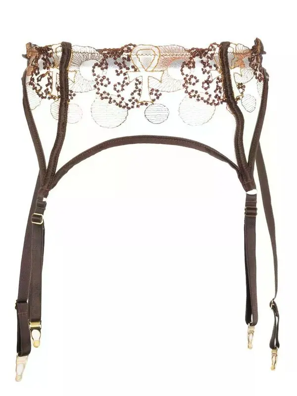 IHUOMA Divine Feminine Embroidered Suspender - Brown
