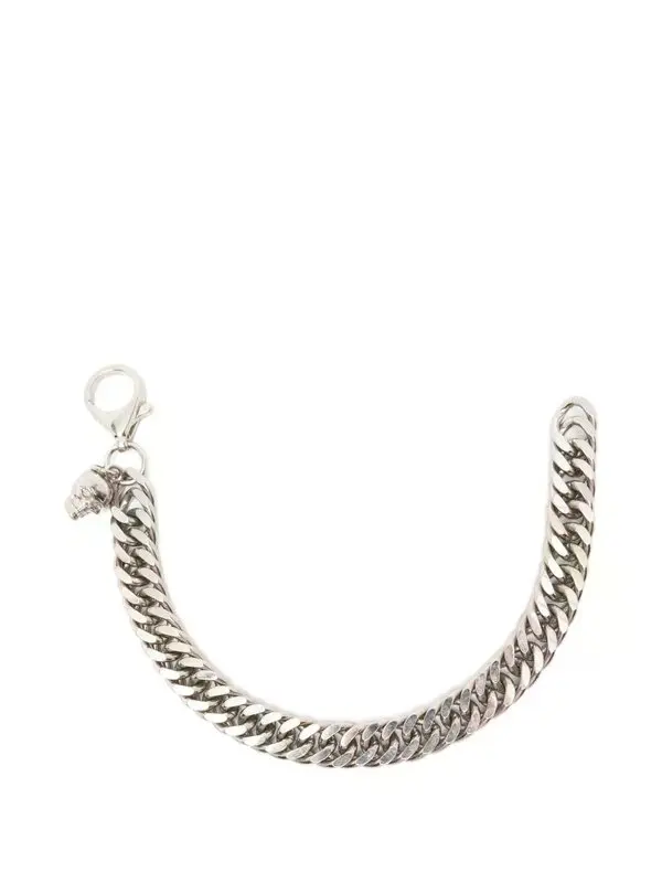 Alexander McQueen Skull Charm Link Keychain - Silver