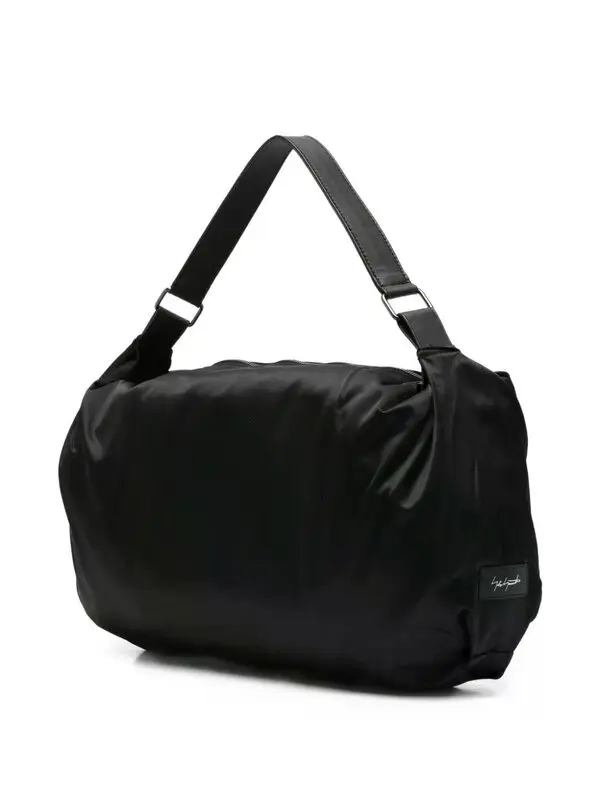 Yohji Yamamoto Gathered Shoulder Bag With Logo Patch